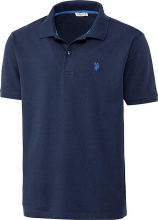 U.S.Polo Association Poloshirt schöne Piqué-Struktur und Logo-Stick im Kontrastton