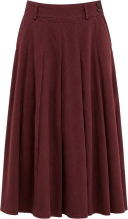Pomandere Femme, Jupes, Rouge, Taille: 42 FR Jupe midi pliss&eacute;e taille haute