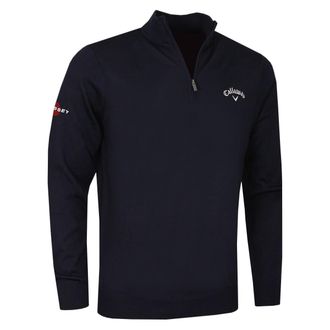 Callaway Herren 1/4 Zip Blend Merino Sweater mädchen Pullover, Blau (Azul Navy 410), Small
