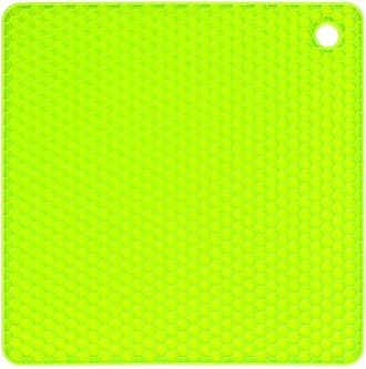 Kochblume Wabenuntersetzer Eckig 19x19cm | Hitzeschutz | Premium-Silikon | Hitzebeständig | Spülmaschinenfest | Farbe: limette