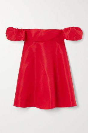 Valentino Garavani Mini-robe Épaules Nues En Faille De Soie - Rouge