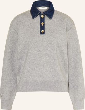 Sandro Sandro Pullover Im Materialmix grau