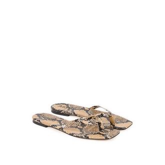 Aeyde Sandales plates en cuir imprim&eacute;