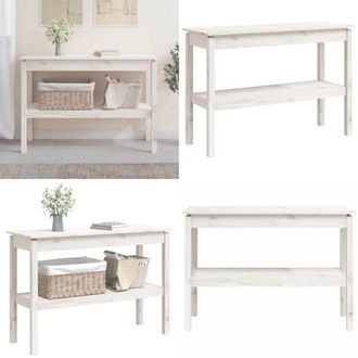 vidaXL Konsolentisch Weiß 110x40x75 cm Massivholz Kiefer - Holztisch - Wohnzimmermöbel - Konsole - Sideboard - Flurtisch - Home & Living