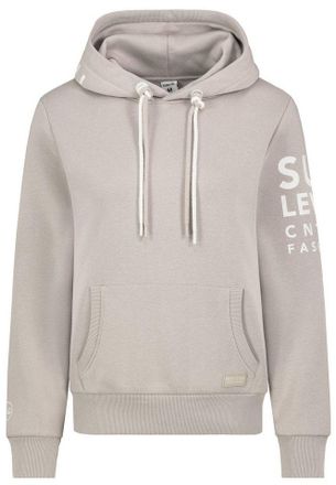 Sublevel Hoodie mit K&auml;ngurutasche und Logo-Print f&uuml;r Damen (1-tlg) Baumwolle Normal Fit ohne Kragen bedruckt atmungsaktiv