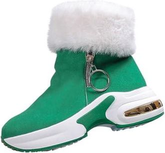 Generic Bottes de neige chaudes pour femme avec doublure en fausse fourrure - Confortables - Antid&eacute;rapantes - Fermeture &eacute;clair lat&eacute;rale - Pour la marche, le t