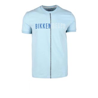 Dirk Bikkembergs Homme, Tops, Bleu, Taille: M T-shirt en coton et &eacute;lasthanne