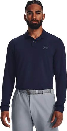 Under Armour Matchplay Golf-Poloshirt für Herren, langärmlig, (410) Midnight Navy/Pitch Gray, Klein