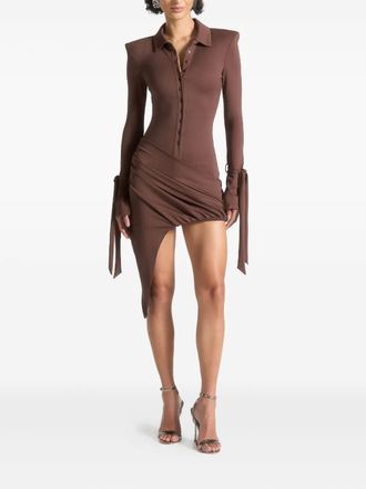 Mani&egrave;re De Voir Diane Drapiertes Minikleid - Braun