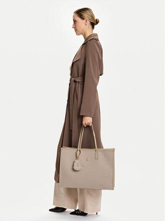 Tommy Hilfiger Handtasche Th City Large Tote Melton AW0AW18215 Beige