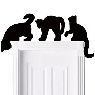 Generic Schwarze Katze, Türoberteil - dekorative Dekoration für Haustür | Halloween-Dekorationen Silhouetten Niedliche Tiere