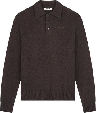 Olaf Hussein Oversized Gestrickter Polo - - Knitwear - Herren - Braun - M
