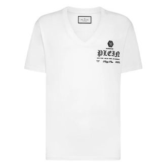 Philipp Plein T-shirt V-Neck - - Tops - Herren - Wei&szlig; - 4XL
