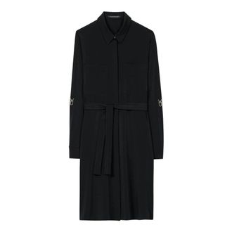 Luisa Cerano Hemdkleid mit G&uuml;rtel und goldenen Details - - Dresses - Damen - Schwarzk - M