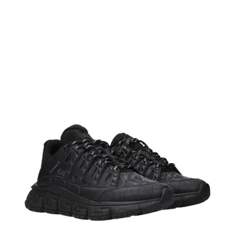 Versace Greca-Patterned Knit Sneaker - Black