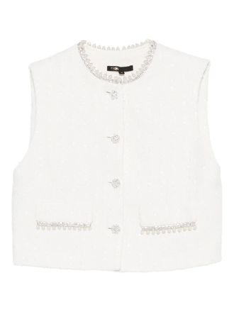 Maje Kristallverziertes Tr&auml;gershirt - Nude