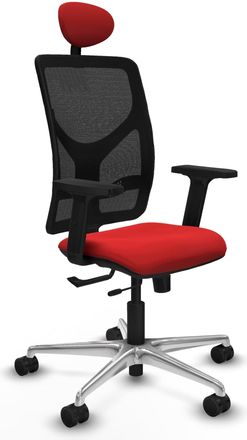 Piqueras y Crespo Call Center Stuhl mit 2D-Armlehnen, h&ouml;henverstellbarer Lendenwirbelst&uuml;tze und festem Kopfteil, ausgestattet mit Syncro/Traslack und Schneideschaum, Sc