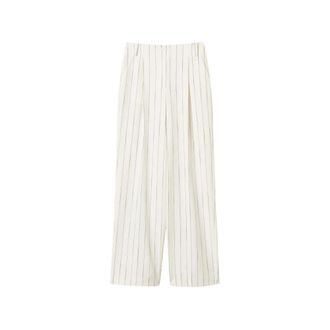 Twinset Gestreifte Hose mit weitem Bein - - Trousers - Damen - Wei&szlig; - M