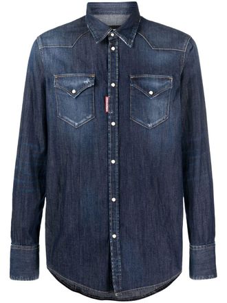 Dsquared2 chemise en jean à effet usé - Bleu