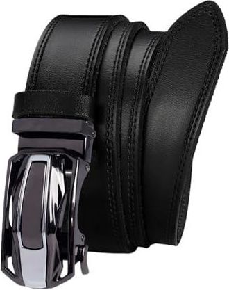 Generico Bracelet en cuir v&eacute;ritable automatique &agrave; la mode avec boucle en alliage pour hommes, v&ecirc;tements de travail, bracelet en cuir v&eacute;ritable, Black1, 130