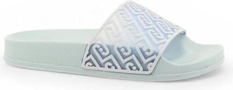 Liu Jo Femme, Chaussures, Bleu, Taille: 40 EU Sandales avec logo imprim&eacute; sur toute la surface