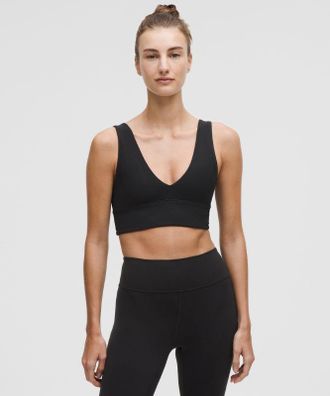 lululemon Align BH mit V-Ausschnitt Leichter Halt A/B-Cups f&uuml;r Frauen - Gr&ouml;&szlig;e 12 in Black