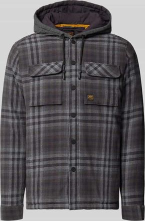 PME Legend Regular Fit Hemdjacke mit Kapuze und Brusttaschen