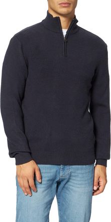 Casual Friday Casual Friday Herren Karlo Half Zipper Knit Pullover, 193923/Navy Blazer, M