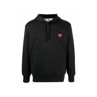 Comme Des Gar&ccedil;ons Hoodie mit Herz-Applikation - - Sweatshirts & Hoodies - Herren - Schwarzk - M