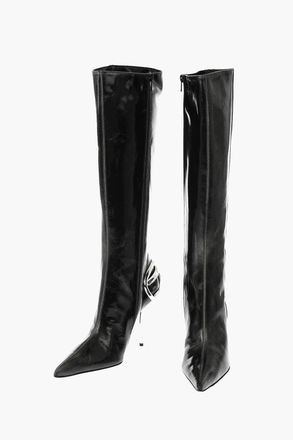 Diesel Stiefel D-TEN&HALF In Lackleder Mit Monogramm Am 13cm Absatz Diesel