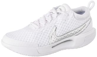 Nike Nike Damen Nikecourt Zoom Pro Tennis Shoes, White Metallic Silver, 38.5 EU