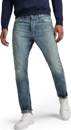 G-Star RAW Herren Triple A Regular Straight Jeans, Blau (Faded Bay Burn Destroyed D19161-B988-C605), 27W / 30L