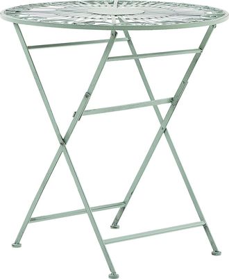 Beliani Stilvoller Gartentisch Metall grün rund zusammenklappbar Trento