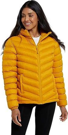 Mountain Warehouse Veste dhiver rembourrée Seasons Femme - Résistante à leau, Chaude, Poches Avant, Poignets élastiques et Capuche réglable - Idéale par Temps Froid Jaun