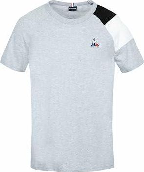 Le Coq Sportif Mixte Tee N&deg;1 Le Coq Sportif Unisexe Bat No 1 Manches Courtes T Shirt Moyen Gris, Gris, M EU