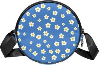 Generic Sac &agrave; bandouli&egrave;re rond pour femme, sac &agrave; bandouli&egrave;re color&eacute; avec fermeture &eacute;clair, bretelles r&eacute;glables, sac &agrave; main rond d&eacute;contract&eacute; pour femmes et fil