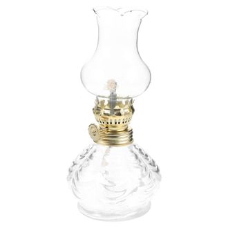 Cabilock Vintage Glas Kerosinlampe f&uuml;r Innenr&auml;ume Hitzebest&auml;ndige &Ouml;llampe mit Klarem Lampenschirm Dekorative Petroleumlampe f&uuml;r Tisch Schreibtisch und Gem&uuml;tlic