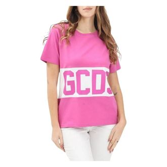 GCDS Gcds - Band Logo Regular T-Shirt - Femme - Tops - Rose - Taille: 40 FR