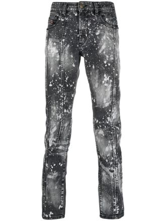 Diesel jean skinny &agrave; effet us&eacute; - Noir