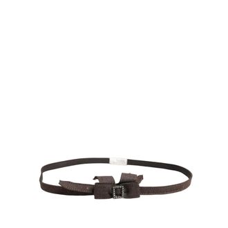 Ermanno Scervino Femme, Accessoires, Brun, Taille: ONE Size Wool Bow Embellished Buckle Belt