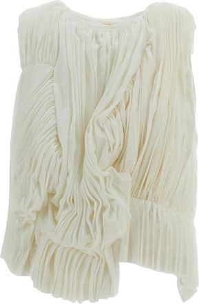 Comme Des Gar&ccedil;ons Top sans manches pliss&eacute; drap&eacute; - Femme - Tops - Blanc - Taille: 38 FR