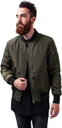 Urban Classics Bomber Jacket, Blouson avec Bords-Côtes aux Col, Poignets et Ceinture