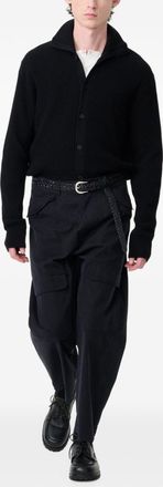 STUDIO NICHOLSON Mens Cardigan Oran Black Cotton Cardigans Sweater