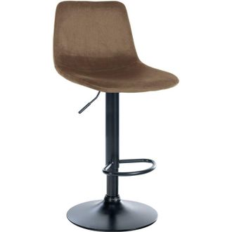 Clp Tabouret de bar Divo en Velours Pied trompette en Métal Marron Noir