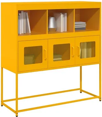 vidaXL Buffet jaune moutarde 100,5x39x107 cm acier laminé à froid - Vidaxl