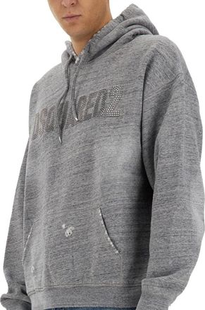 Dsquared2 Logo-Embroidered Cotton Sweatshirt - Gray