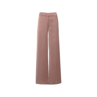 D.exterior Femme, Pantalons, Brun, Taille: 40 FR Pantalon Palazzo Satin&eacute;