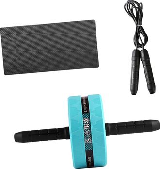 Cabilock Ab Roller mit Kniepolster und Springseil Leiser Bauchmuskeltrainer aus Robustem Material für Core Training Zuhause Fitness Gymgeräte für Männer und Fr