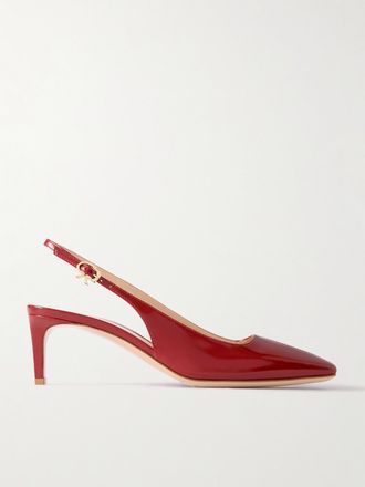 Gianvito Rossi Nuit 55 Slingback-pumps Aus Glanzleder - Rot