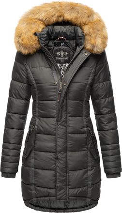 Navahoo Papaya Damen Winter Jacke Steppjacke Mantel Parka gesteppt warm B374 [B374-Papaya-Anthrazit-Gr.S]